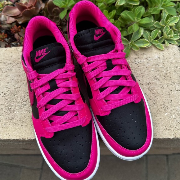 Nike | Shoes | Nike Dunk Low Womans Fierce Pink And Black Shoes ...